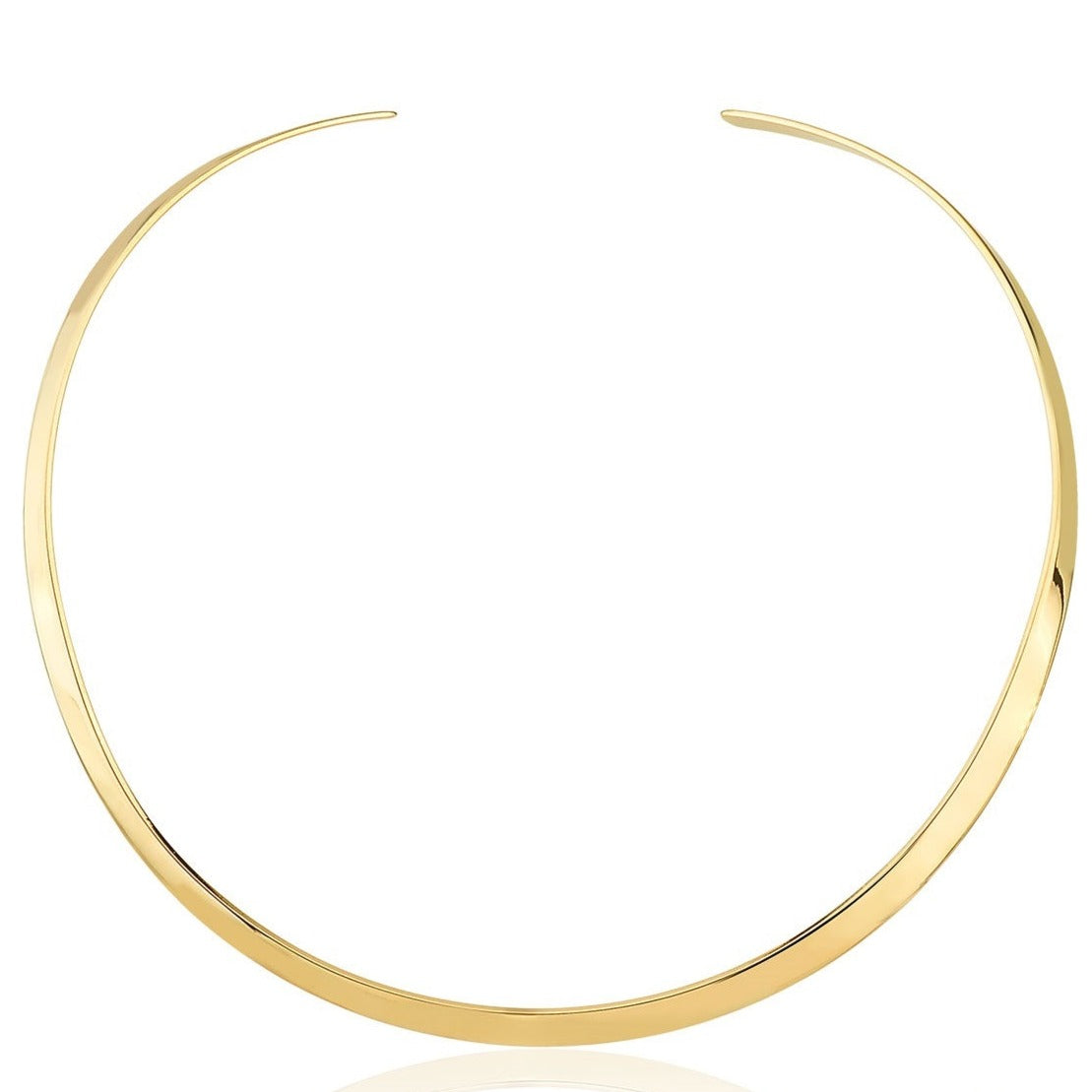 Colar aro liso largo dourado